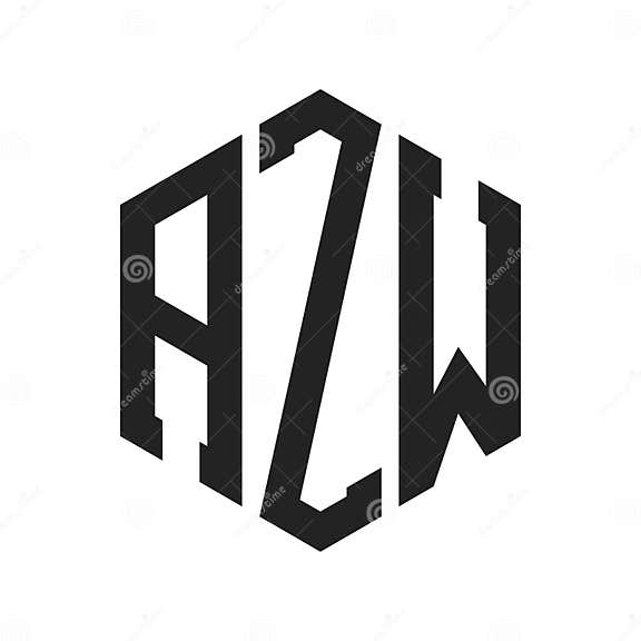 AZW Logo Design. Initial Letter AZW Monogram Logo Using Hexagon Shape ...