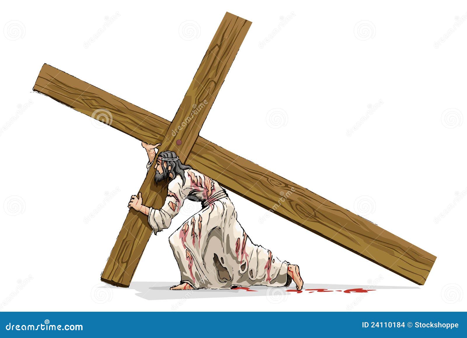 Bärande christ kors jesus vektor illustrationer. Illustration av ...