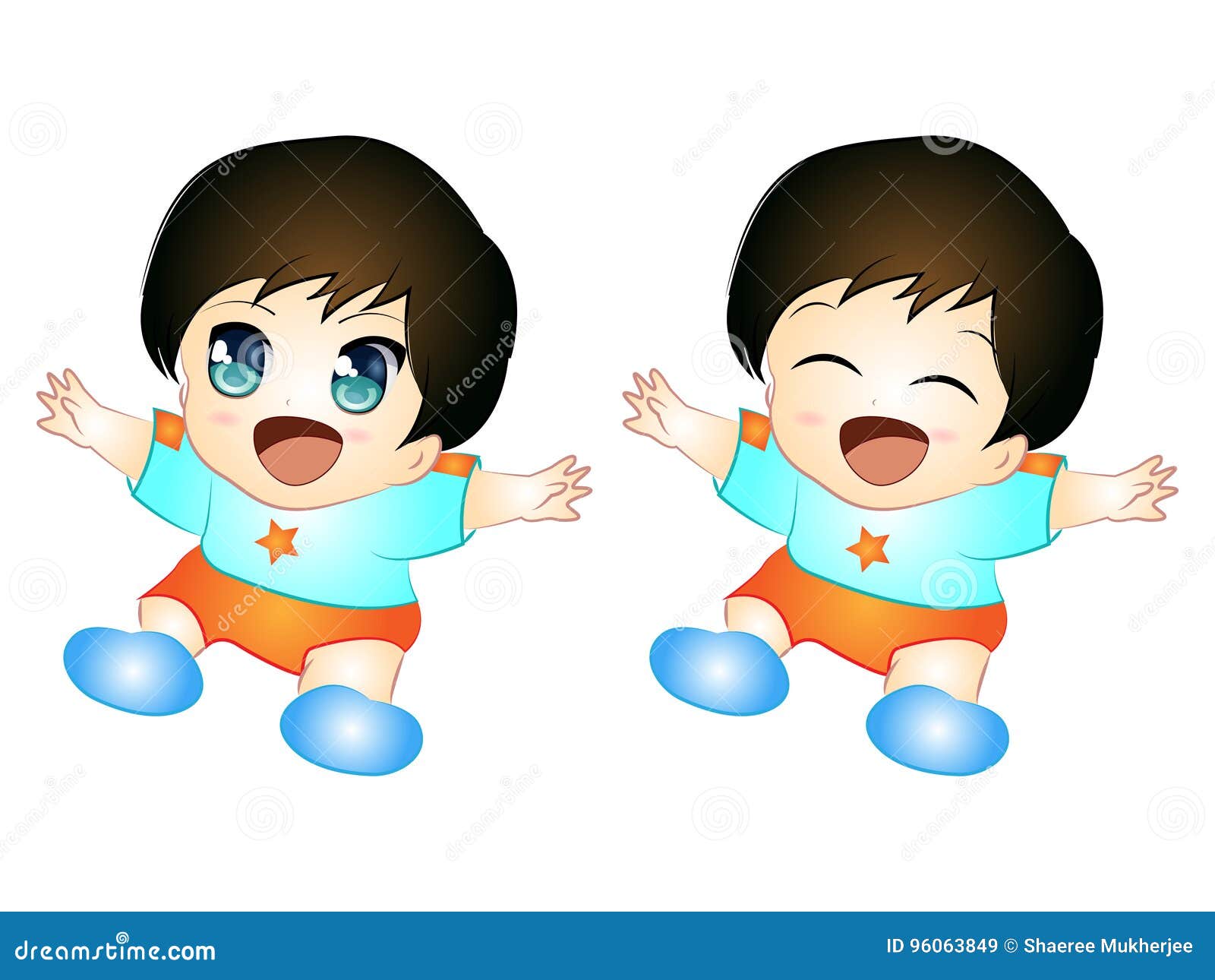 Bébé mignon de Chibi illustration de vecteur. Illustration du chéri ...