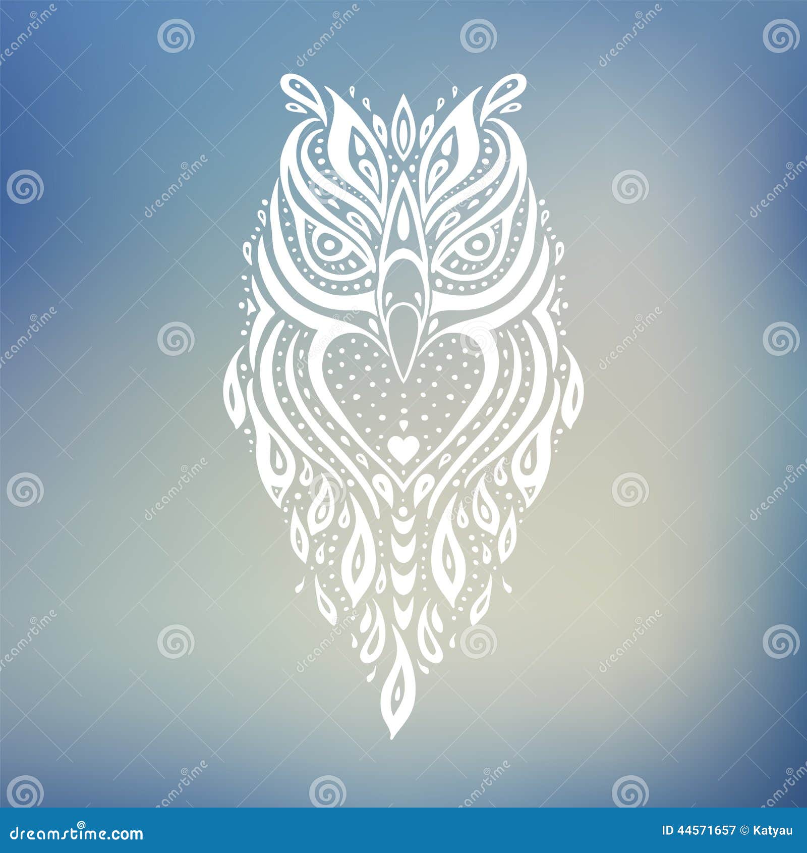 Búho Decorativo Modelo étnico Ilustración del Vector - Ilustración de ...