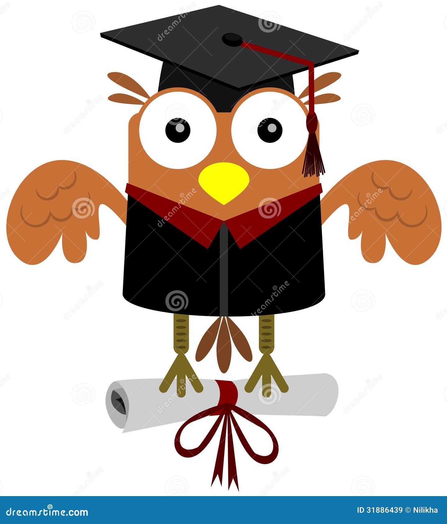 Búho el graduado stock de ilustración. Ilustración de alcance - 31886439