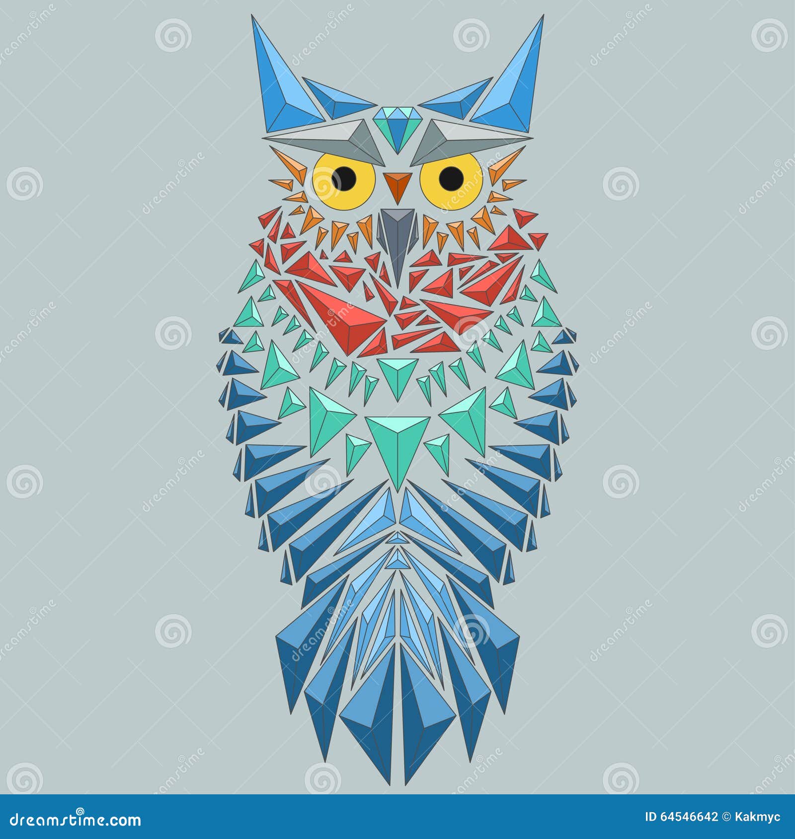 Búho geométrico ilustración del vector. Ilustración de triangular ...