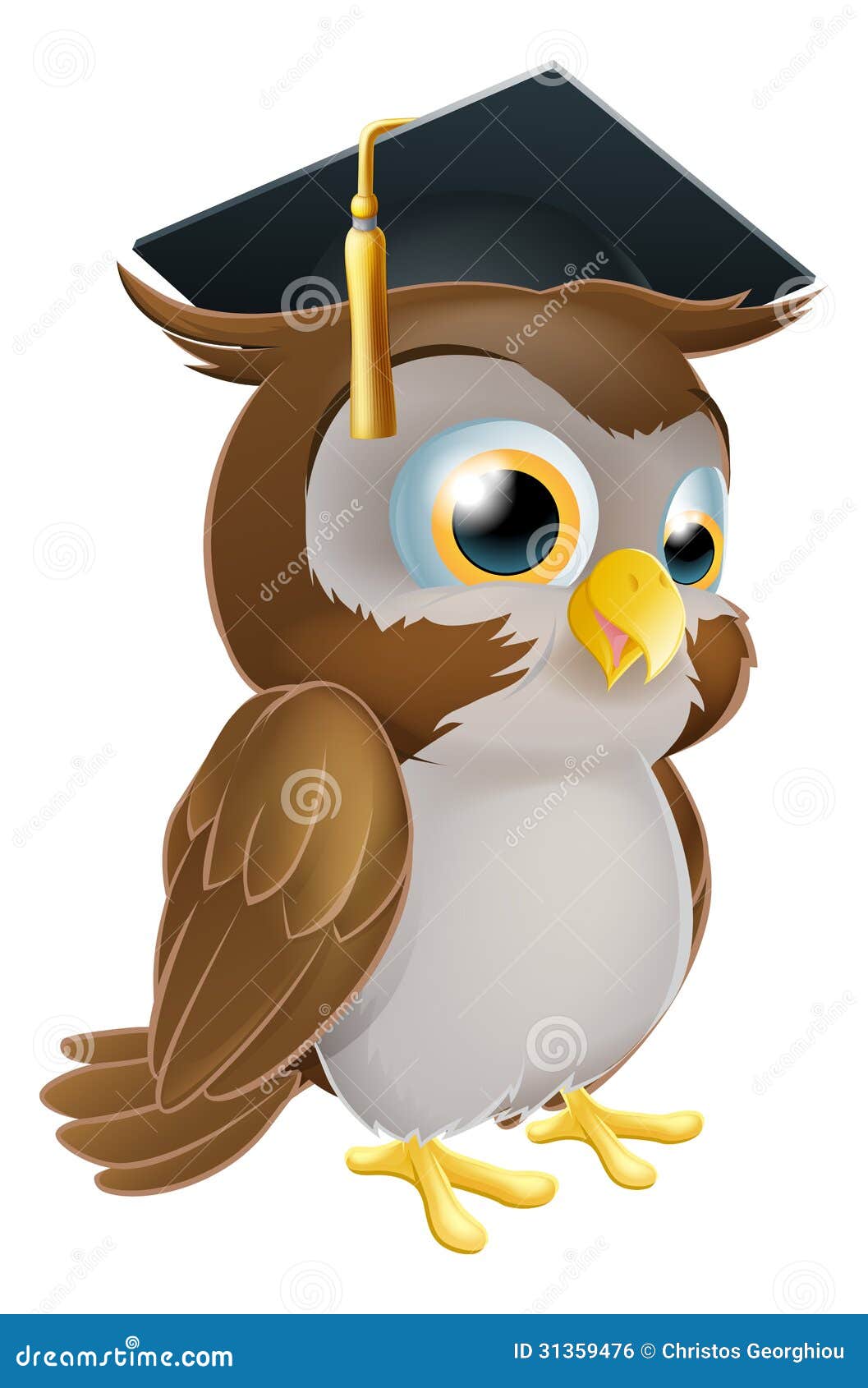 Búho graduado ilustración del vector. Ilustración de escuela - 31359476