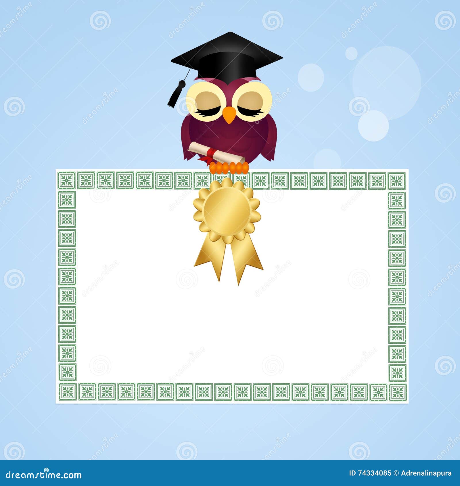 Búho para la graduación stock de ilustración. Ilustración de saludo ...