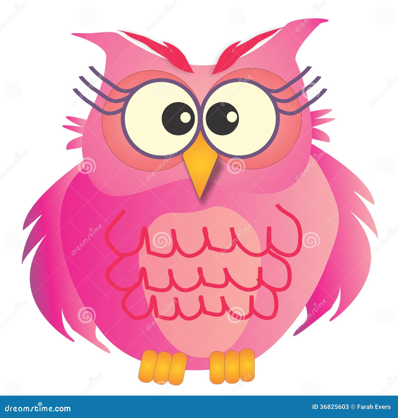 Búho rosado stock de ilustración. Ilustración de mullido - 36825603