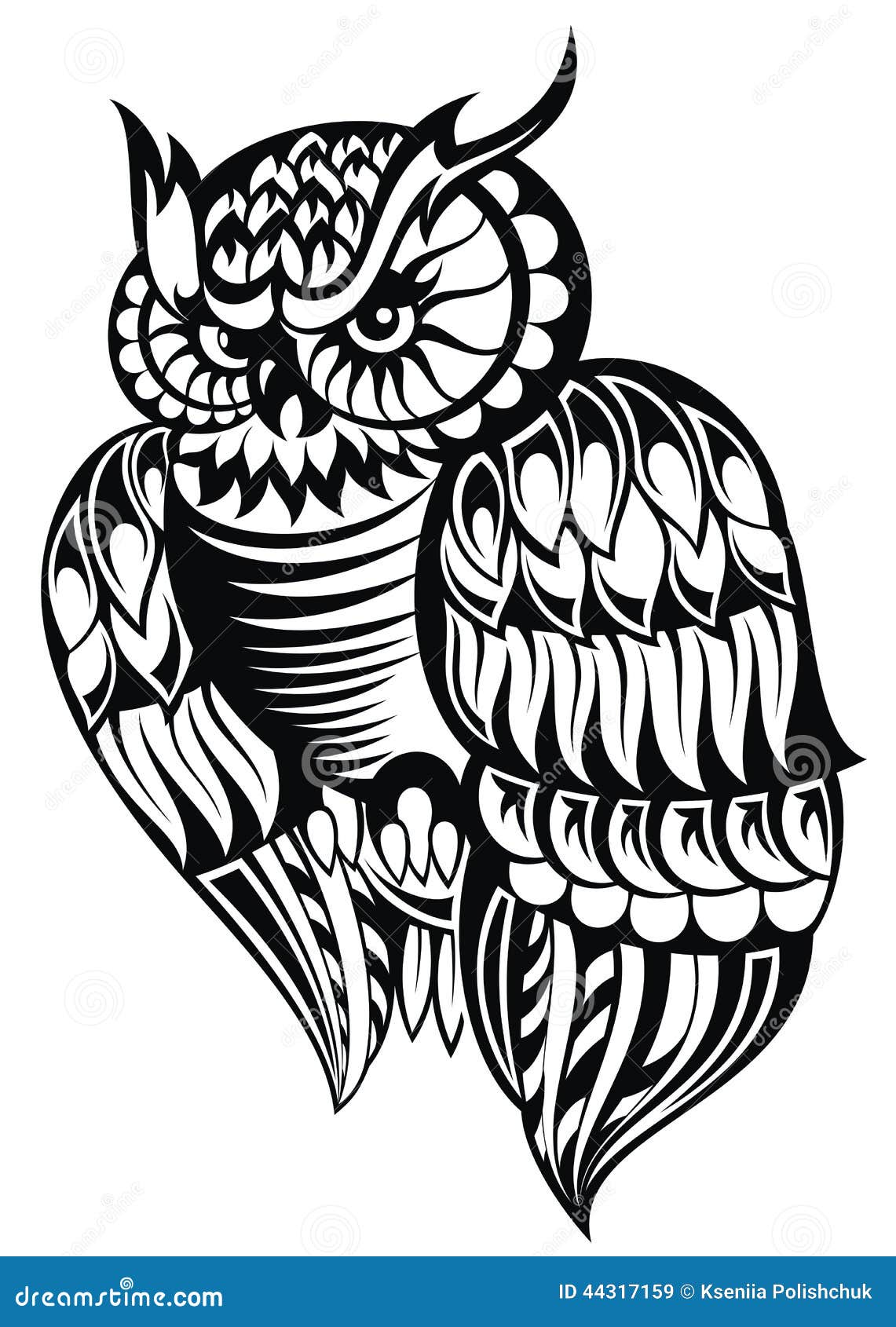 Búho Tatuaje Design ilustración del vector. Ilustración de salvaje ...