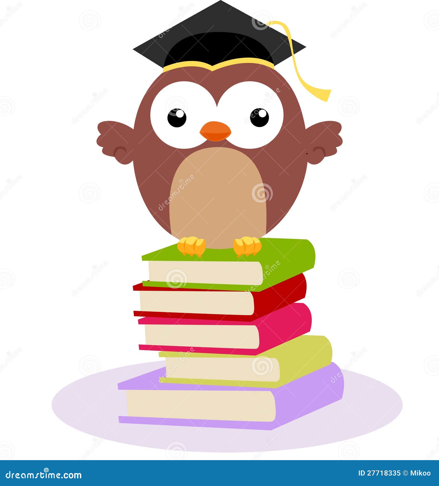 Búho y libros lindos ilustración del vector. Ilustración de aislado ...