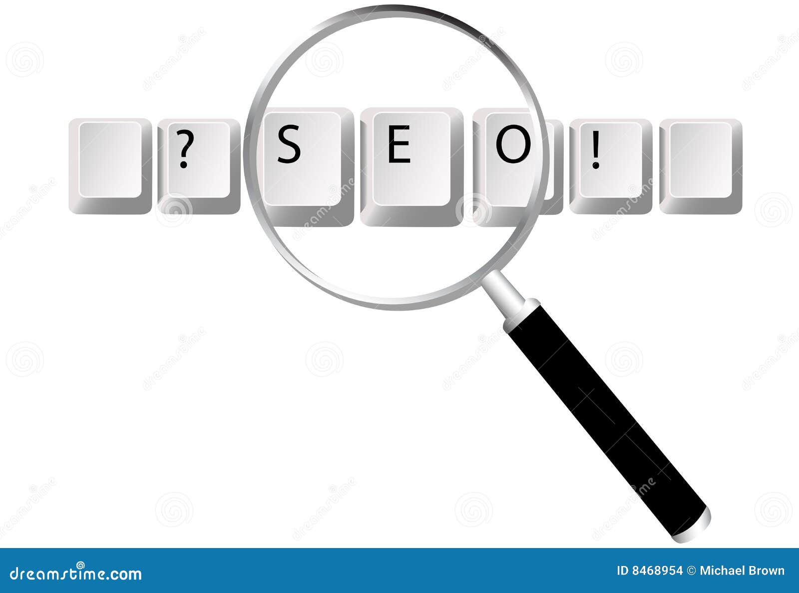 Búsqueda De La Lupa De Los Claves De SEO Optimizada Ilustración del ...