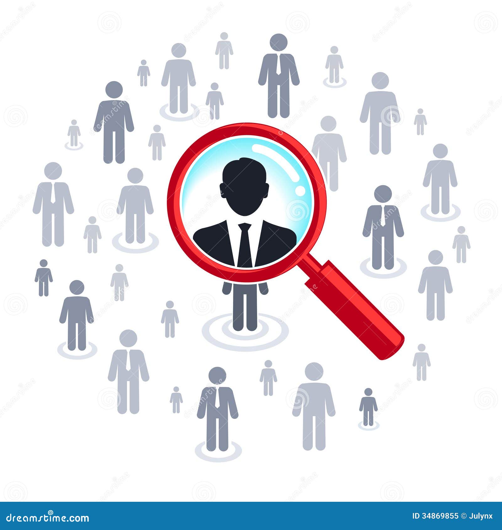 Búsqueda De Trabajo - Lupa Que Busca a Gente Ilustración del Vector ...