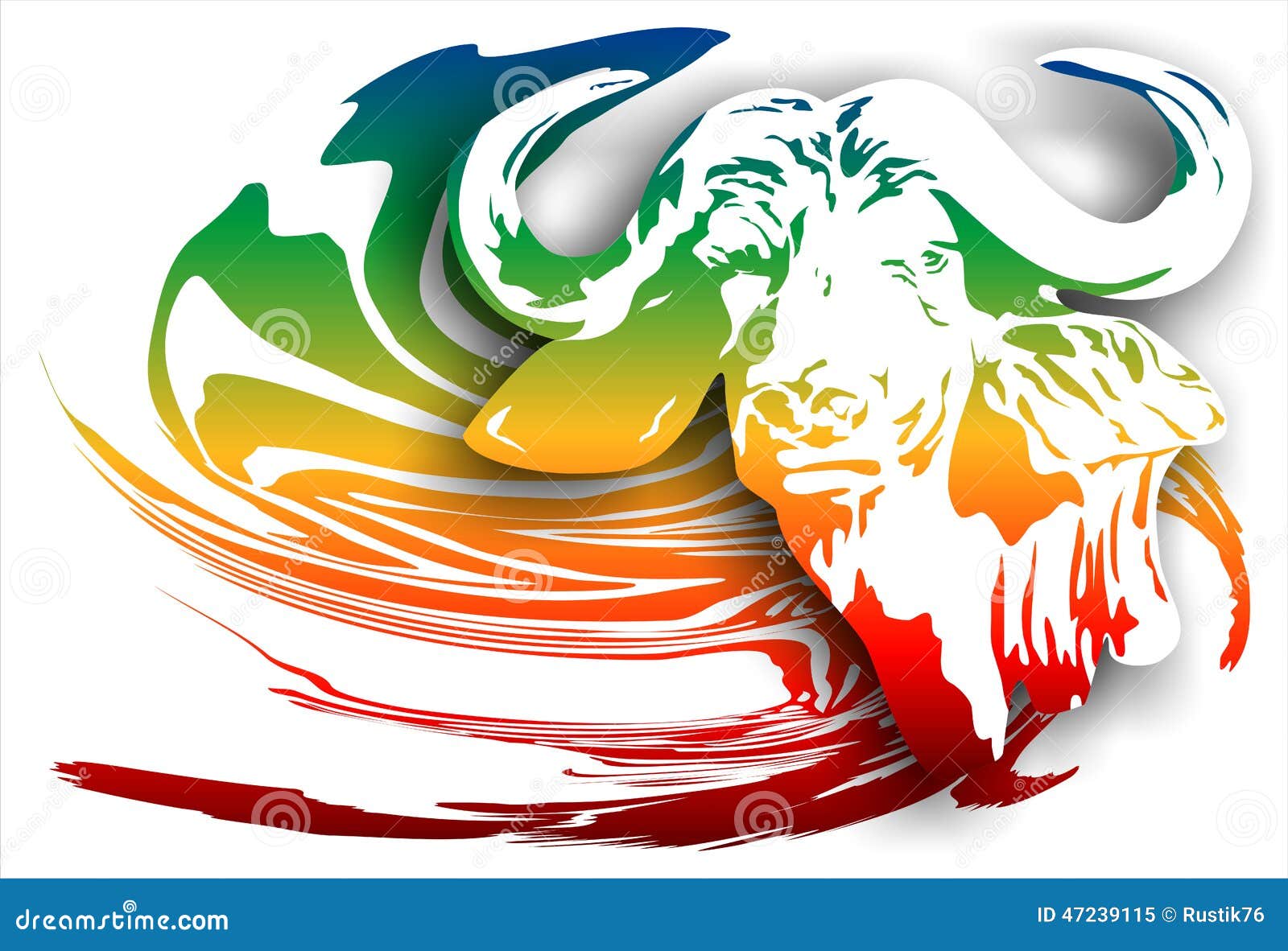 Büffel Auf Einem Abstrakten Hintergrund (Vektor) Vektor Abbildung ...