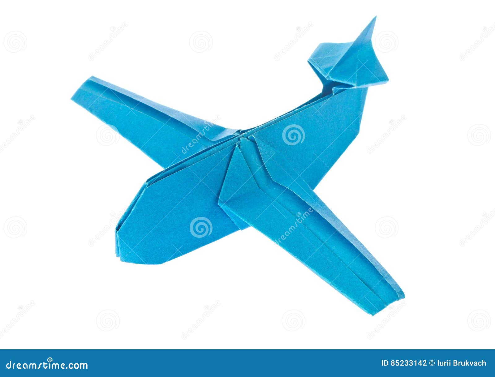 Błękitny samolot origami zdjęcie stock. Obraz złożonej z origami - 85233142