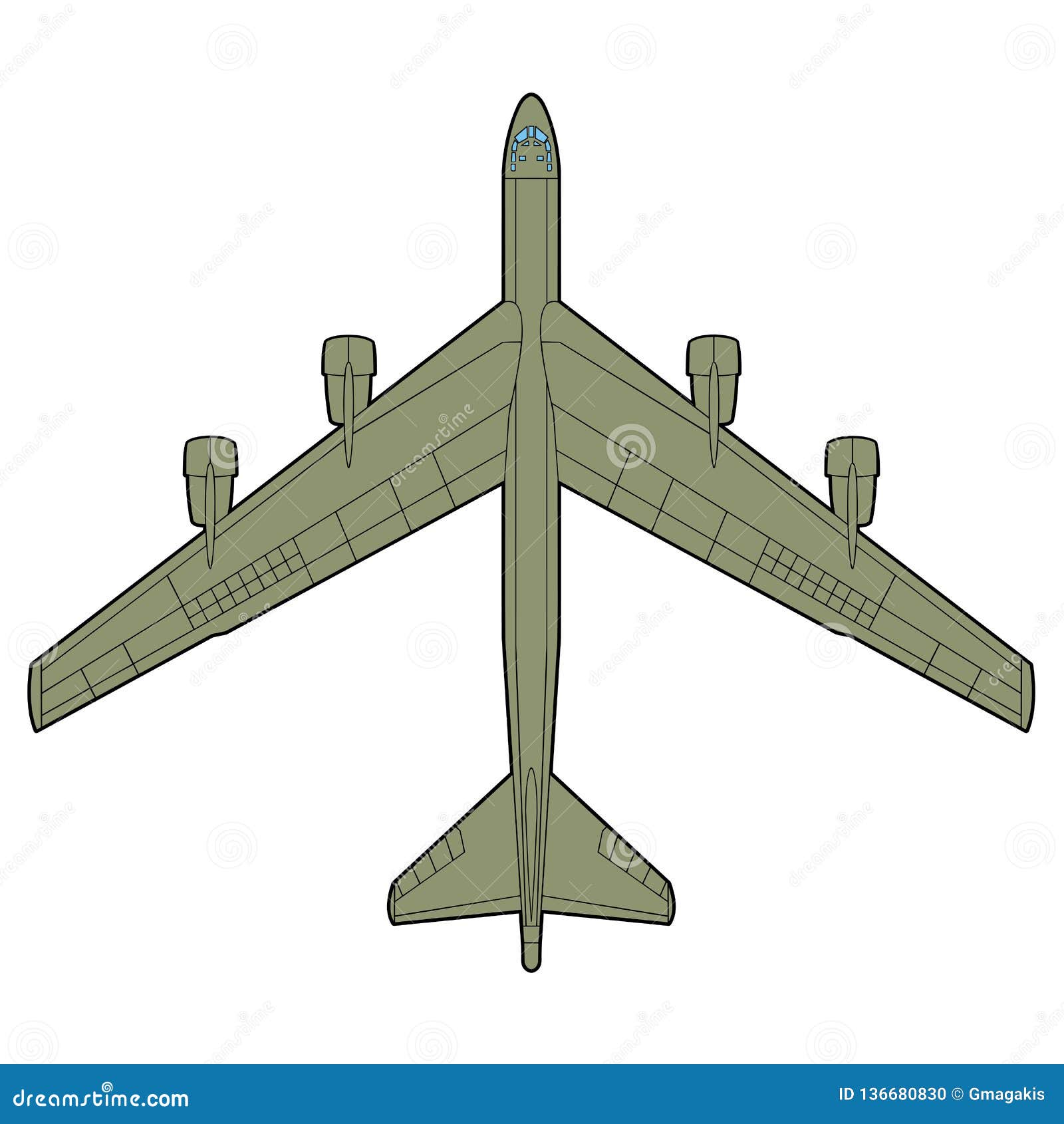 B-52 plane stock illustration. Illustration of nuclear - 136680830