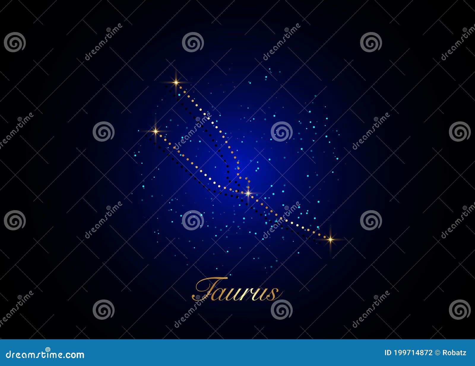 Taurus Zodiac Constellations Sign on Beautiful Starry Sky with Galaxy ...