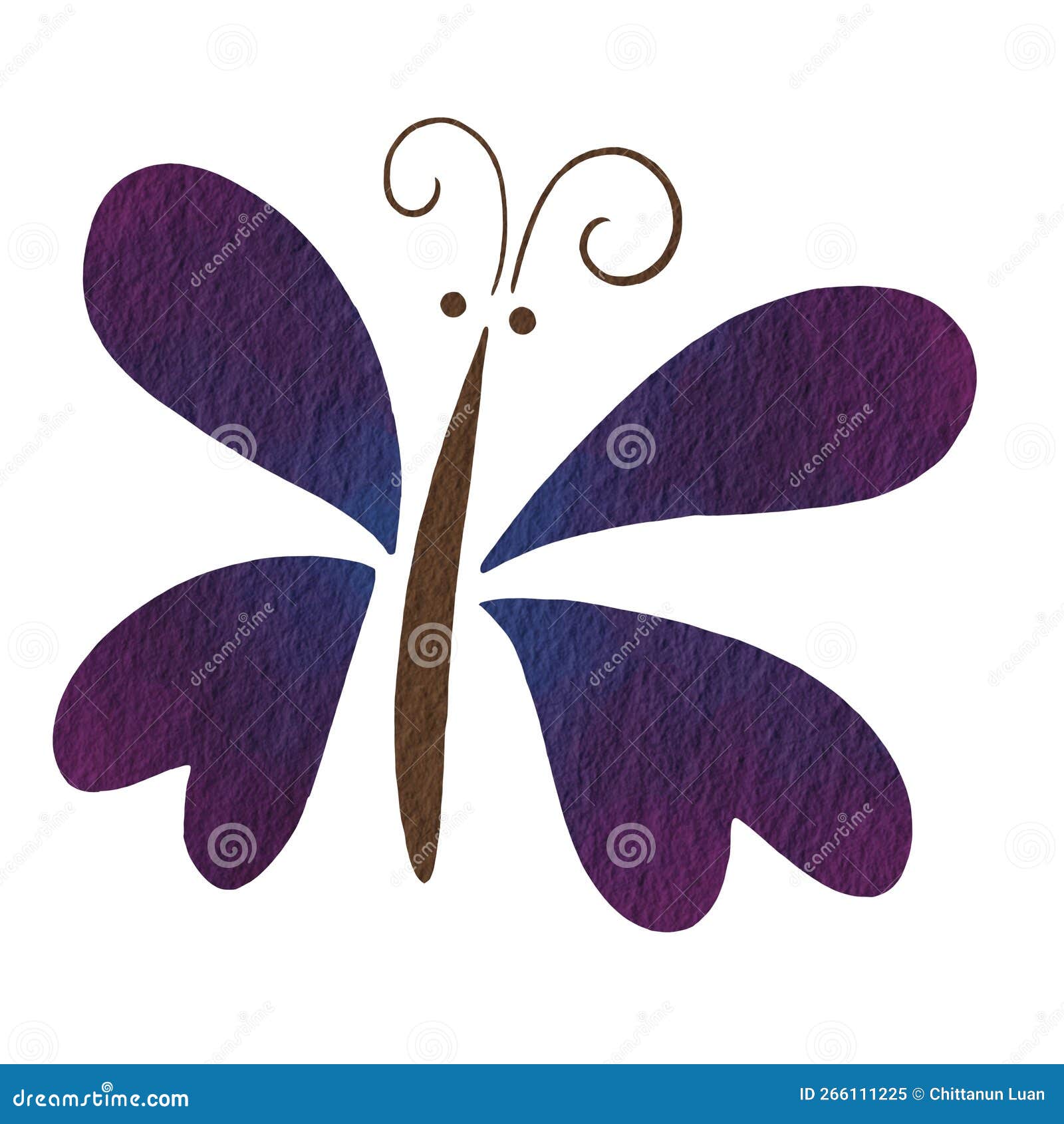 Abstract Purple Butterfly Illustration for Decoration on Nature Garden ...