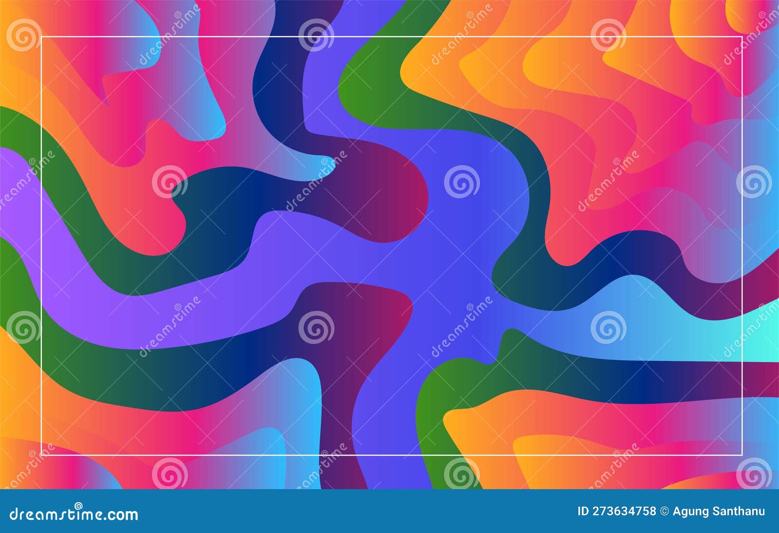 Abstract Background with Gradient Colored Curvy Blob Shapes. Stock ...