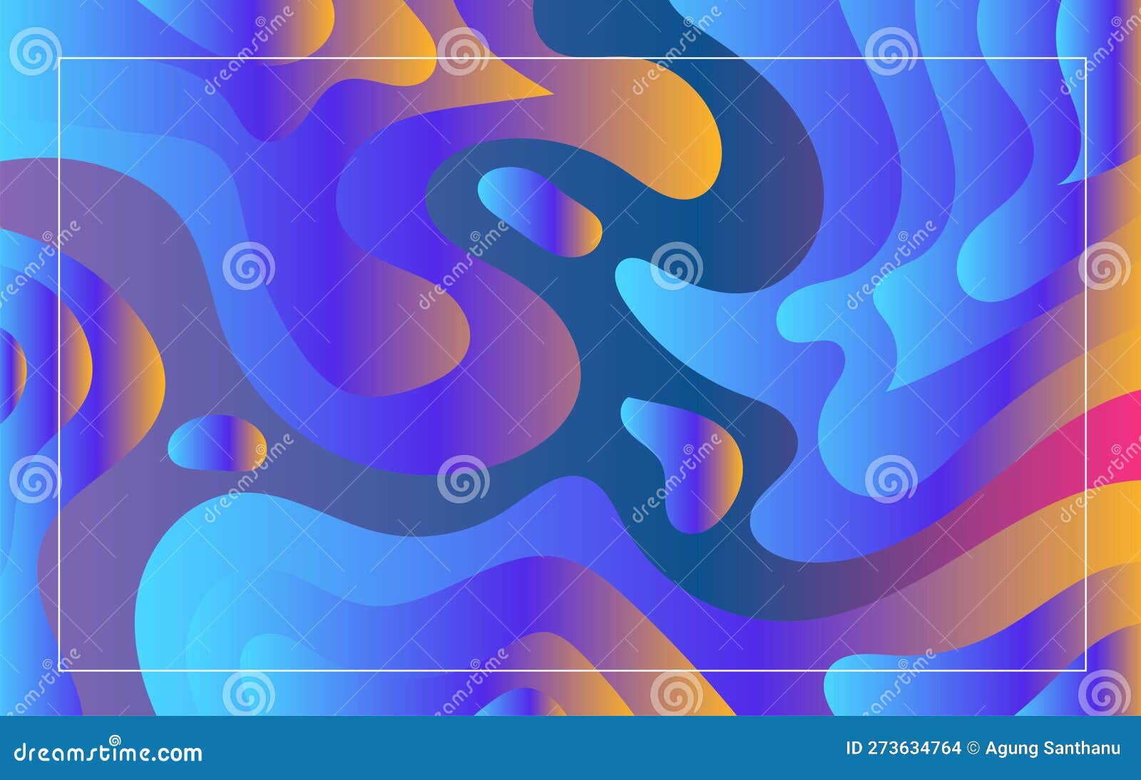 Abstract Background with Gradient Colored Curvy Blob Shapes. Stock ...