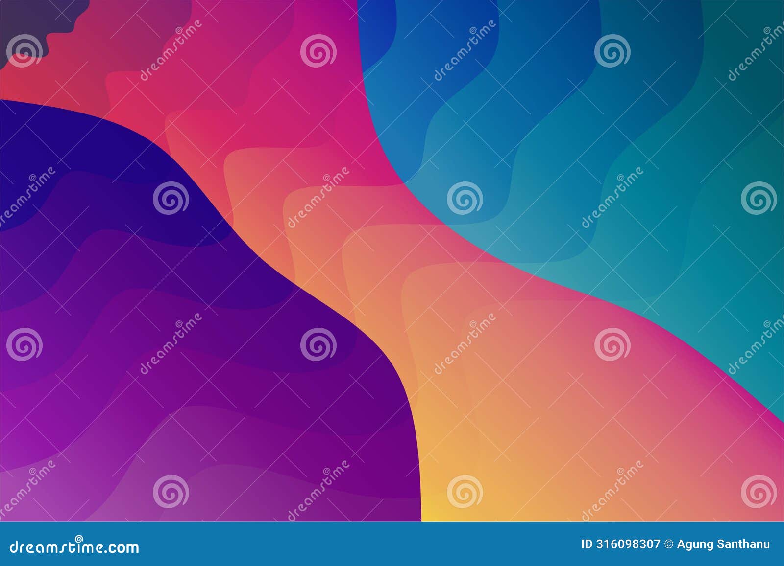 Abstract Background with Spectrums of Vibrant Colors in Curvy Shapes ...