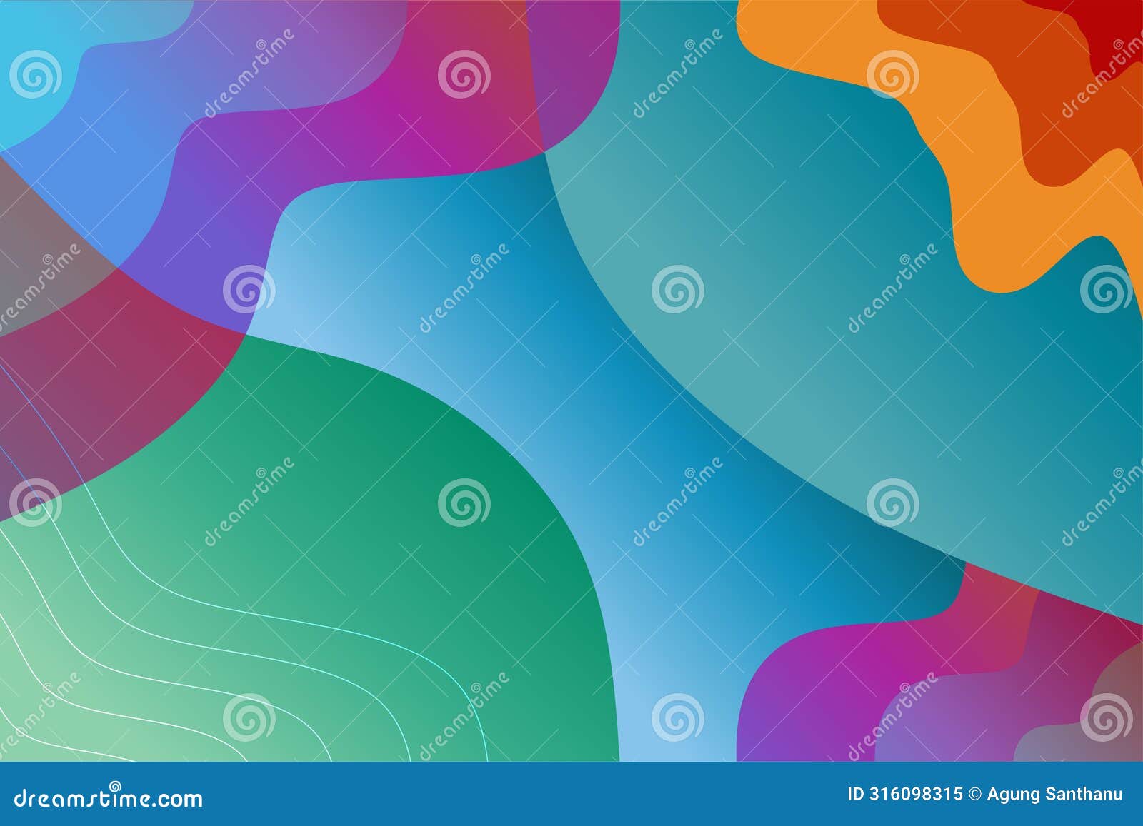 Abstract Background with Spectrums of Vibrant Colors in Curvy Shapes ...