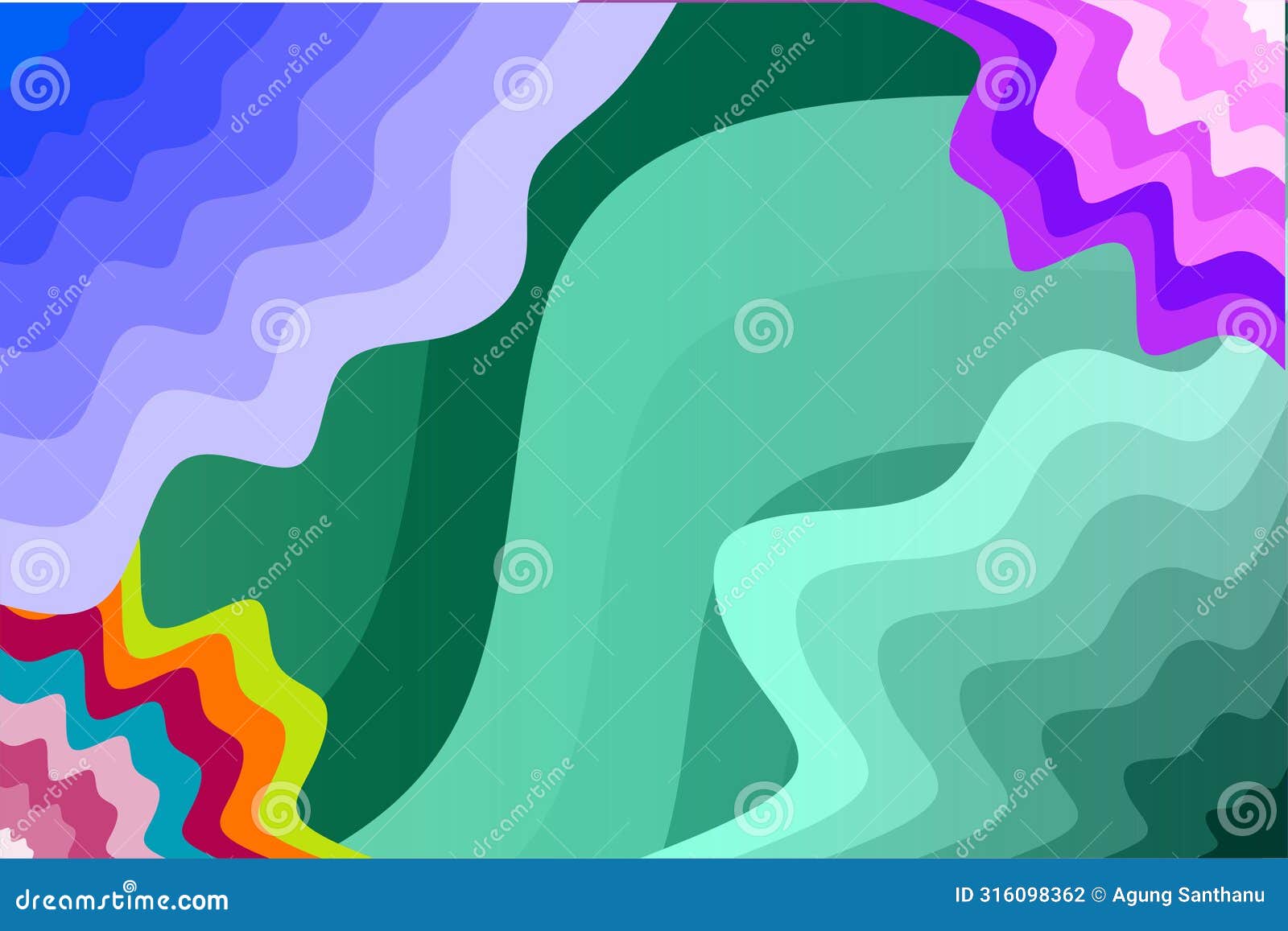 Abstract Background With Spectrums Of Vibrant Colors In Curvy Shapes ...