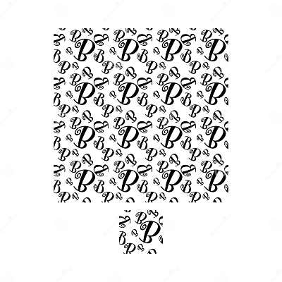 B Alphabet Pattern with Black Bold Latin Letters.continuous Letters ...