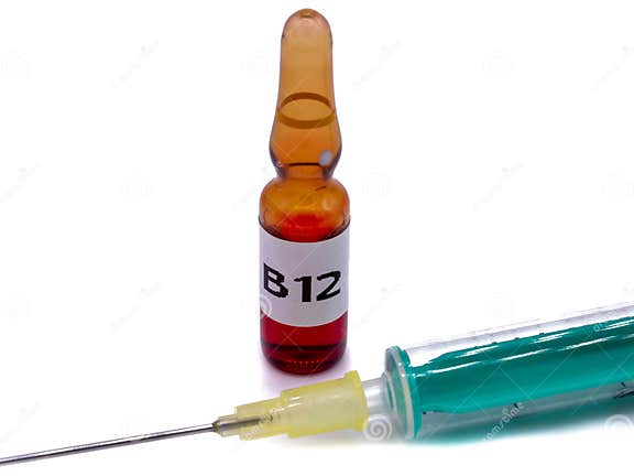 B12 Ampoule with Syringe Isolated Stock Image - Image of metabolism ...