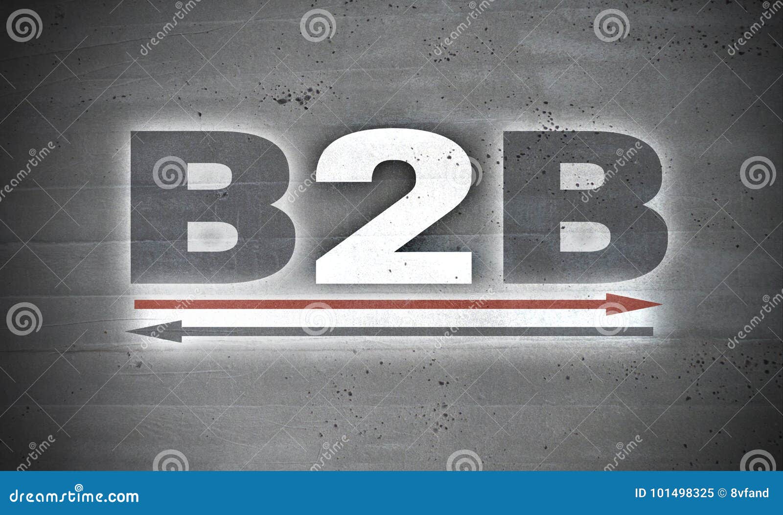 B2B on Concrete Wall Background Stock Illustration - Illustration of ...