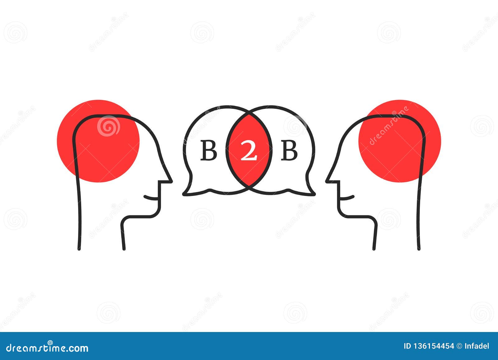 B2b Cooperation between Two Thin Line Man Stock Vector - Illustration ...