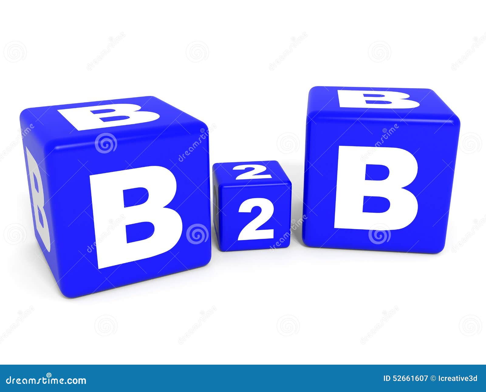 B2B Cubes on White Background. Stock Illustration - Illustration of ...