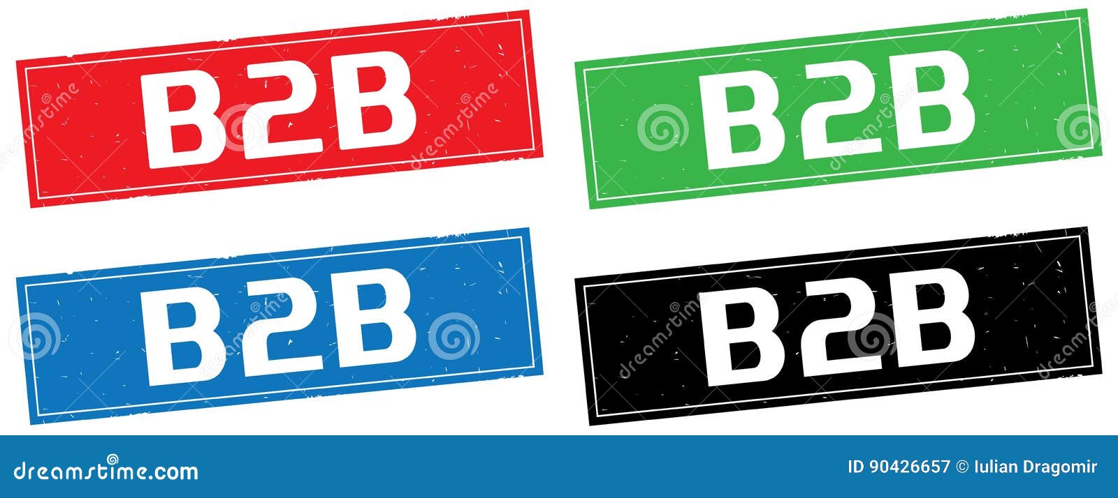 B2B Text, on Rectangle Stamp Sign. Stock Illustration - Illustration of ...