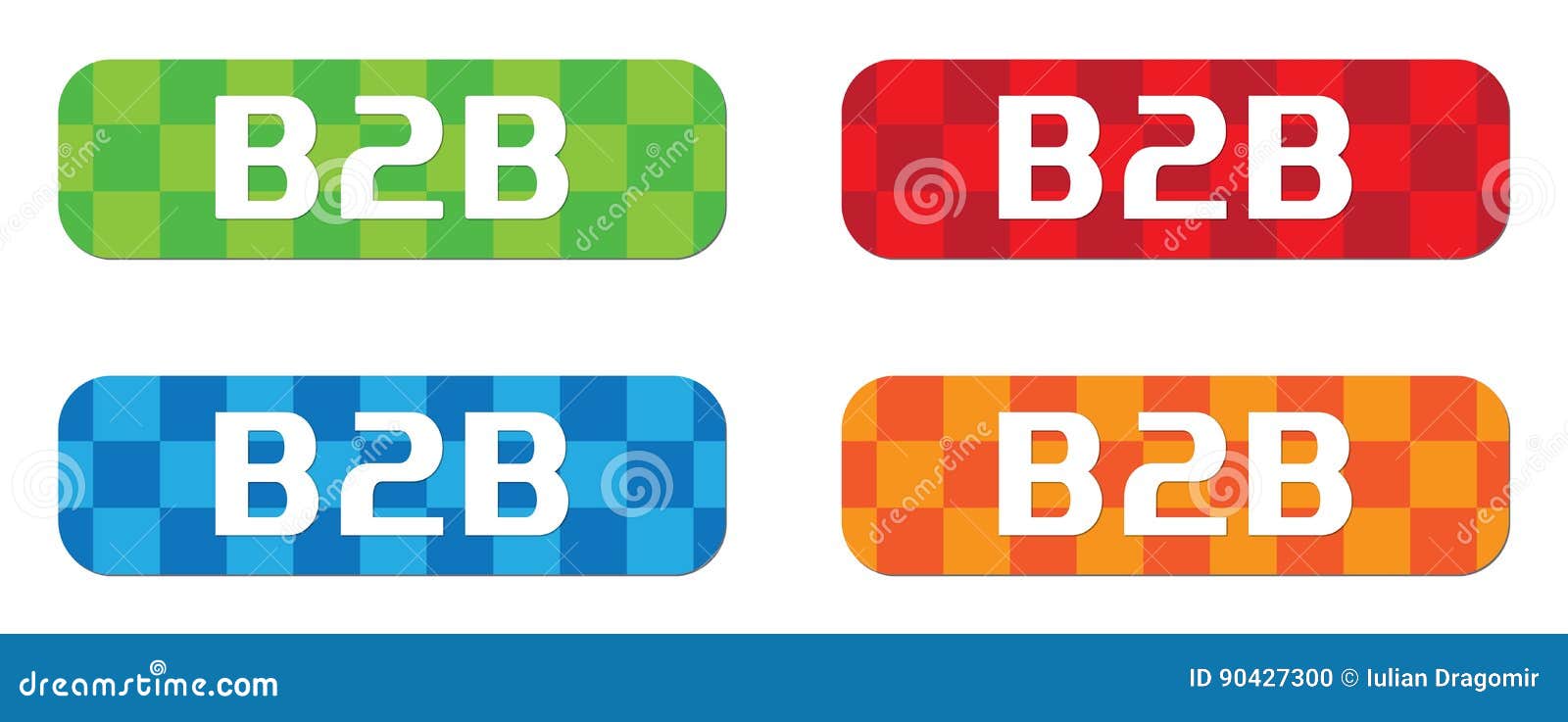 B2B Text, on Rectangle, Zig Zag Pattern Stamp Sign. Stock Illustration ...