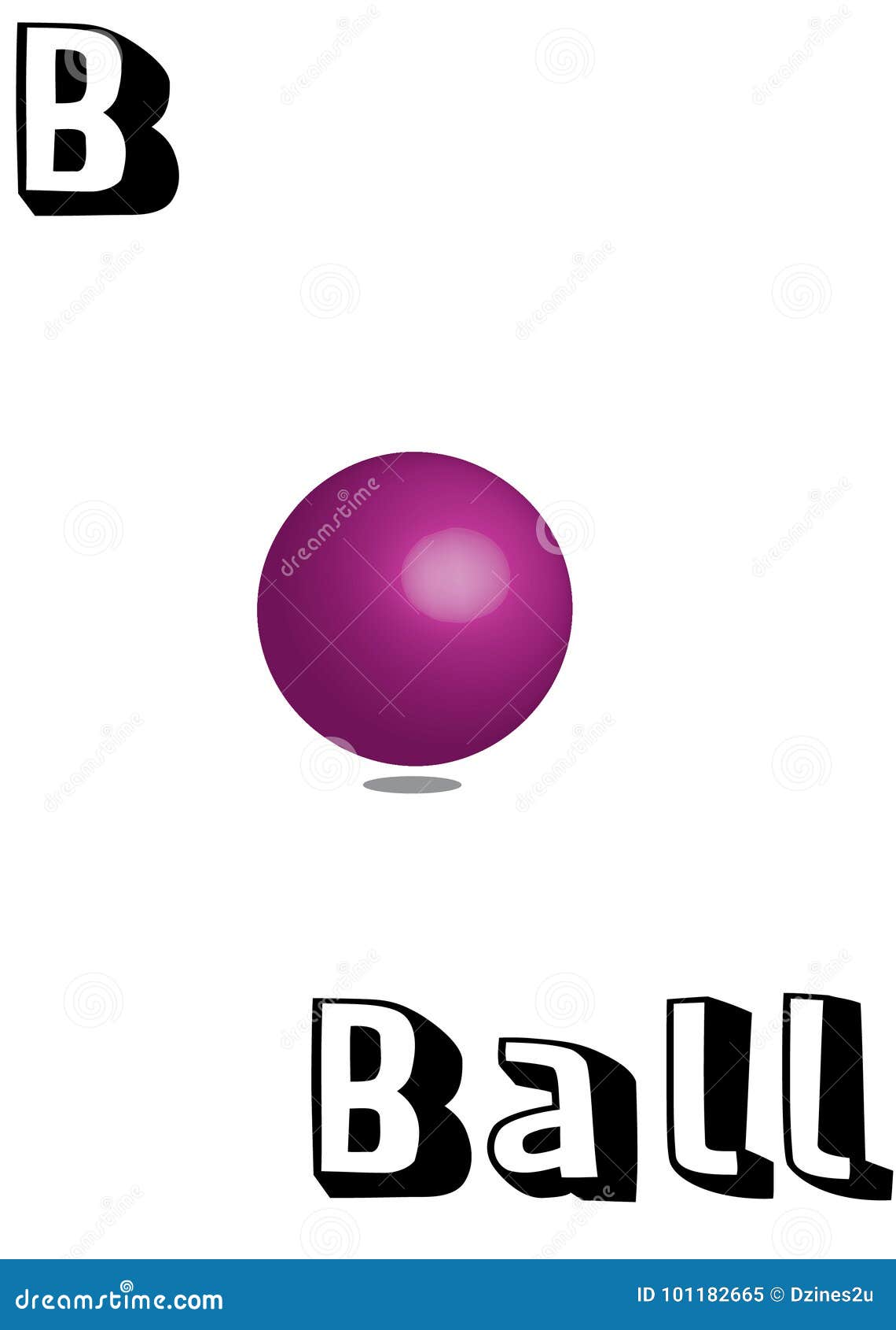 B is for Ball stock illustration. Illustration of pink - 101182665