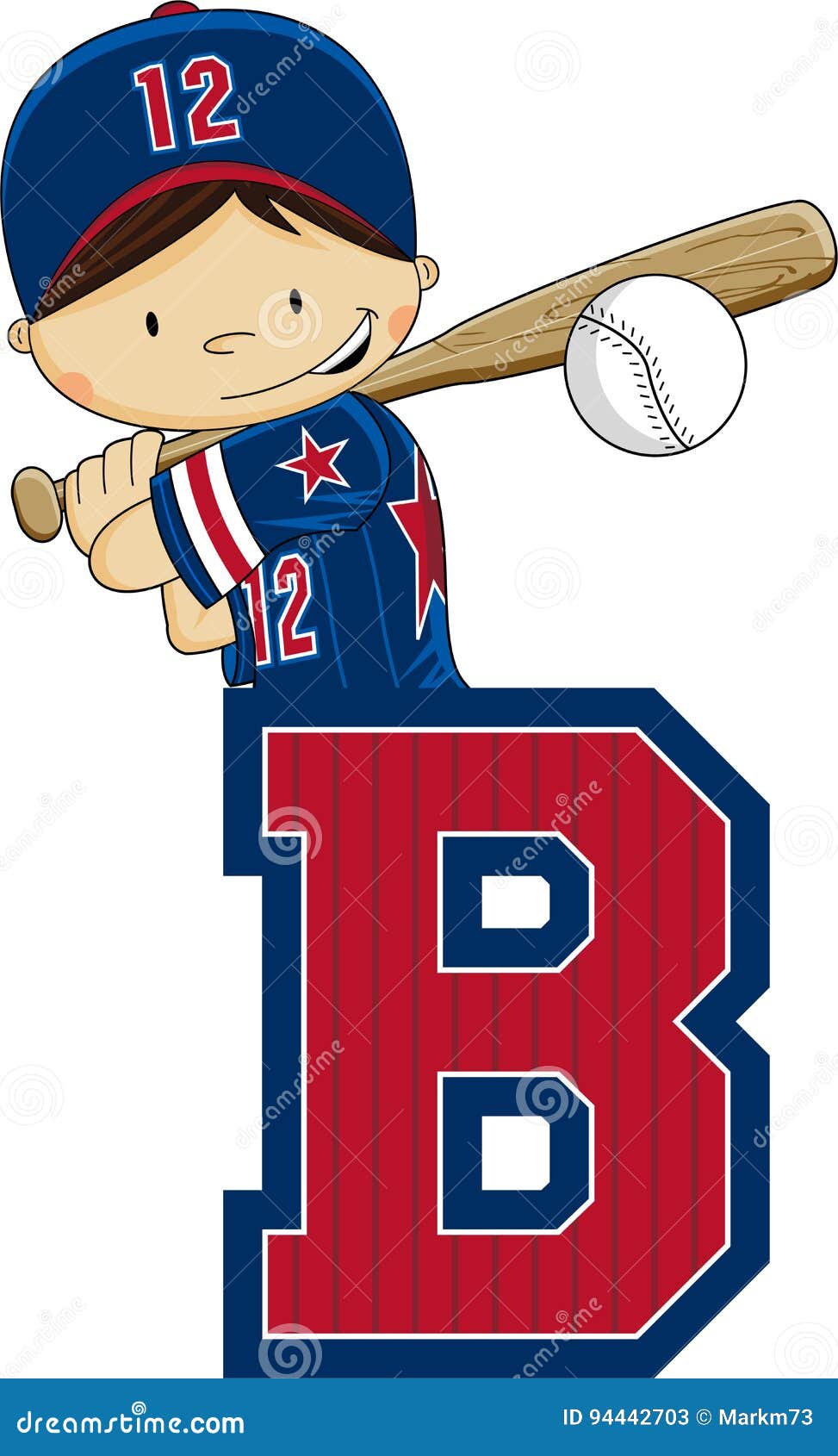 B is for Baseball stock vector. Illustration of softball - 94442703