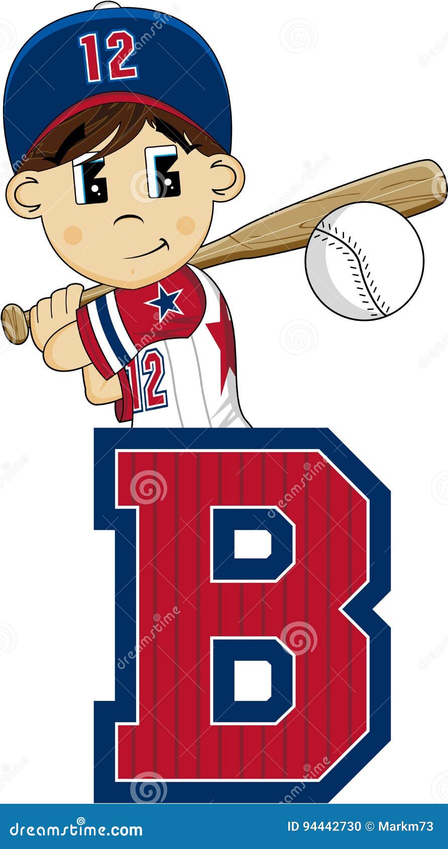 B is for Baseball stock vector. Illustration of educational - 94442730