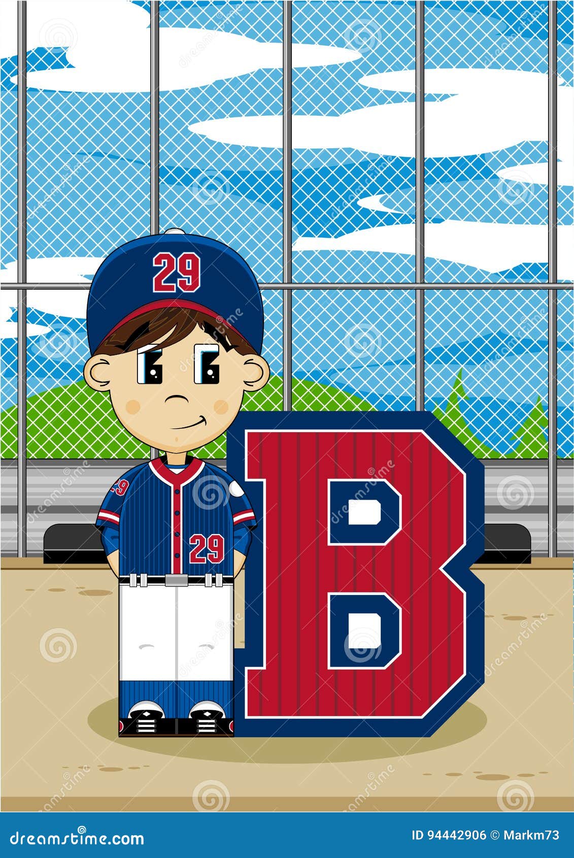 B is for Baseball stock vector. Illustration of vector - 94442906