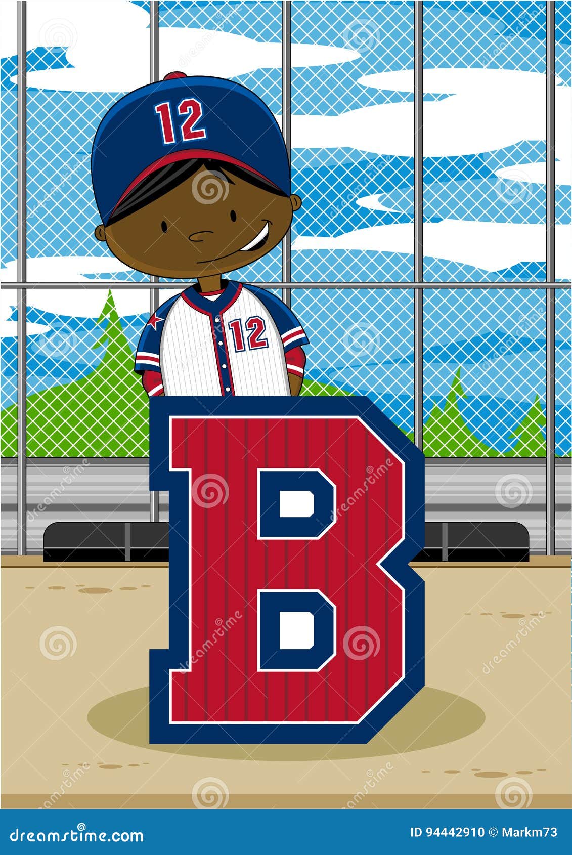 B is for Baseball stock vector. Illustration of vector - 94442910