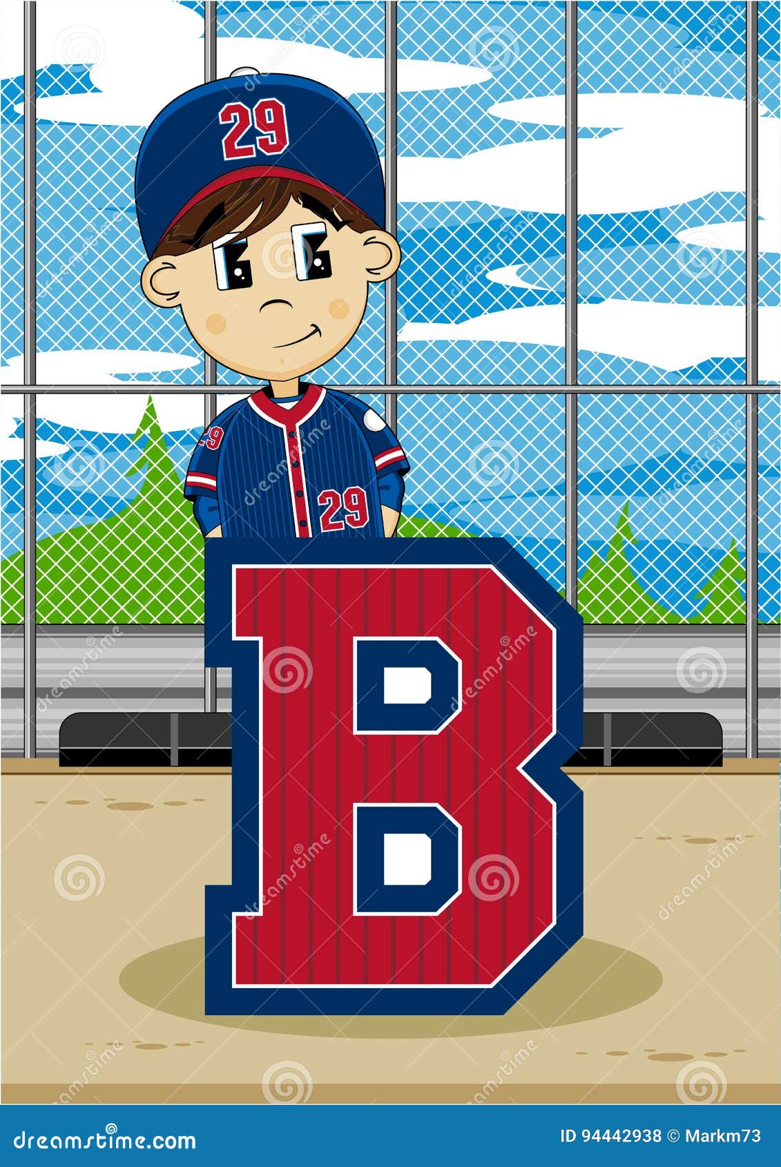 B is for Baseball stock vector. Illustration of study - 94442938