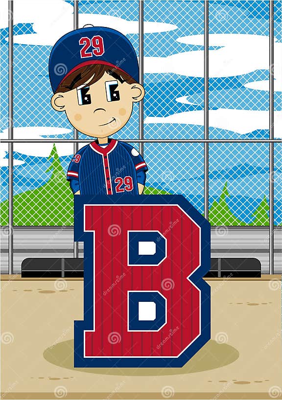 B is for Baseball stock vector. Illustration of study - 94442938