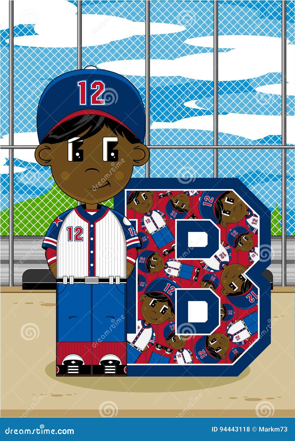 B is for Baseball stock vector. Illustration of sport - 94443118