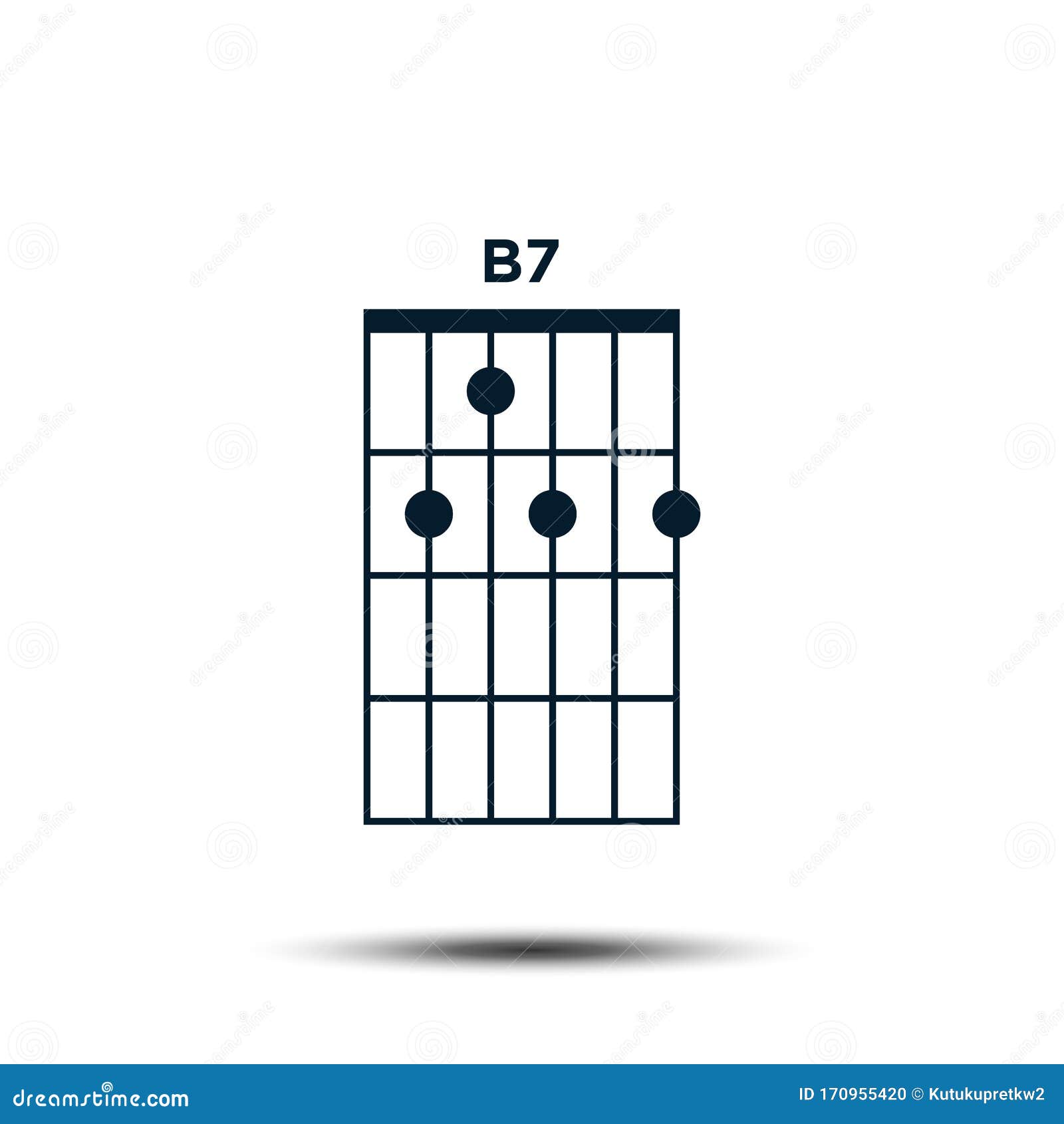 B7, Basic Guitar Chord Chart Icon Vector Template Stock Vector ...