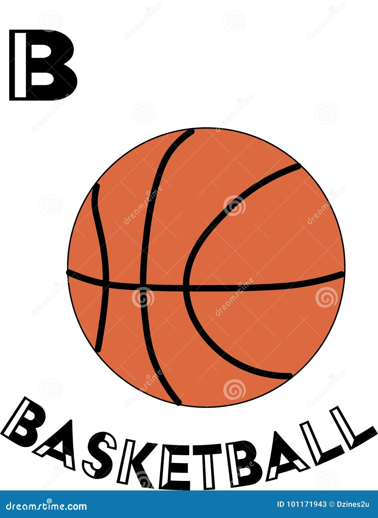 B is for Basketball stock illustration. Illustration of cards - 101171943