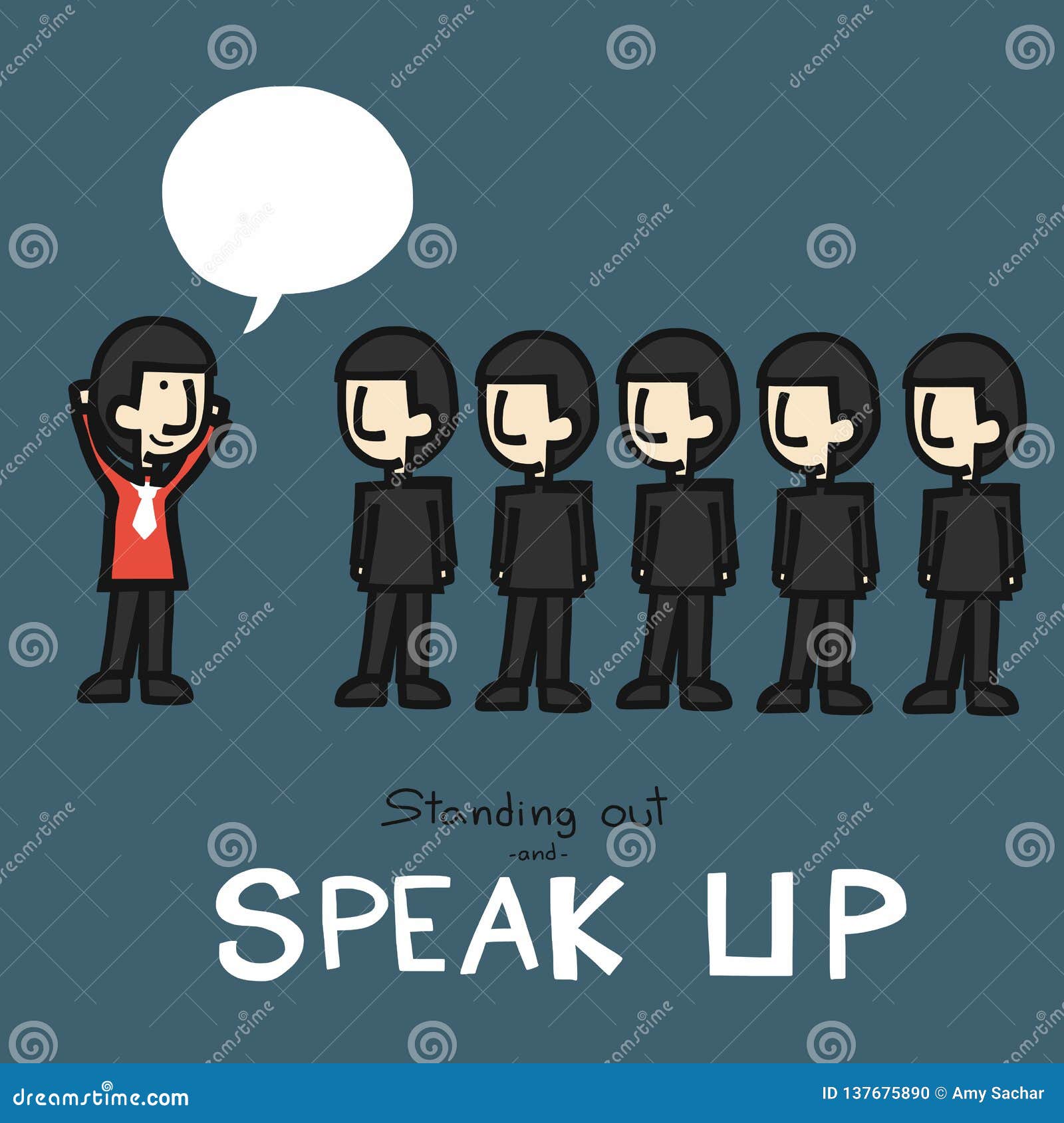 Standing Out and Speak Up People Cartoon Illustration, Business Concept ...