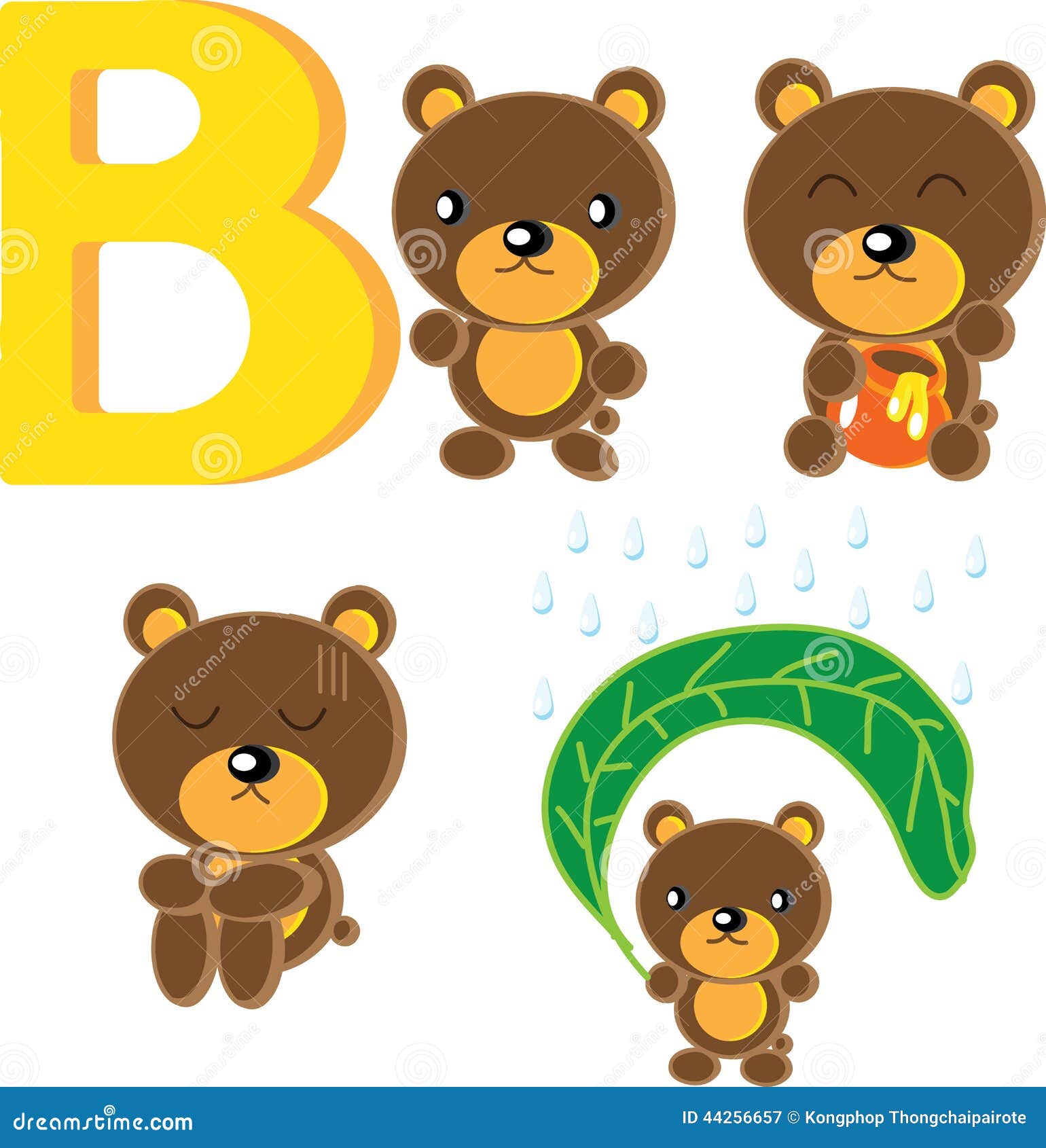 B-Bear stock vector. Illustration of honey, rain, walk - 44256657