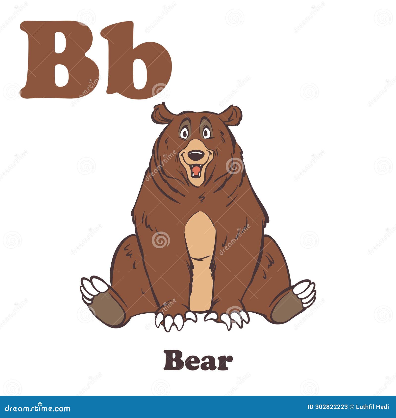 B for Bear stock vector. Illustration of isolated, adorable - 302822223