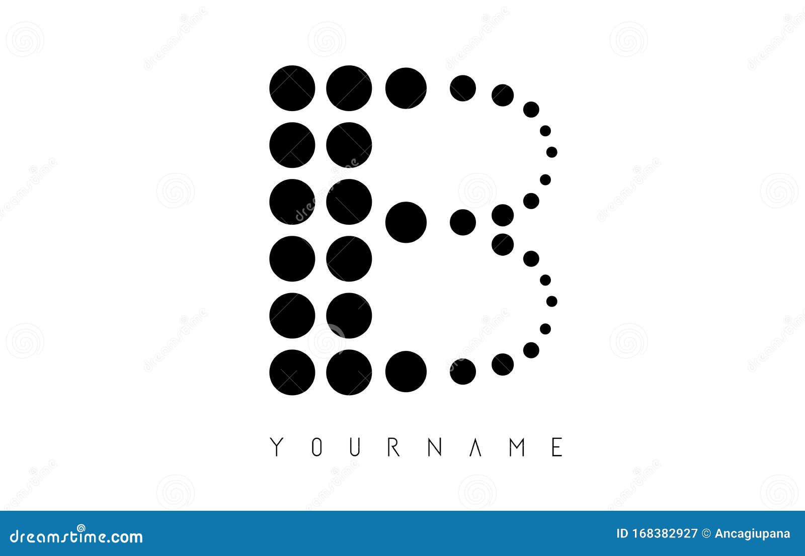 B Black Dotted Letter Logo stock vector. Illustration of modern - 168382927