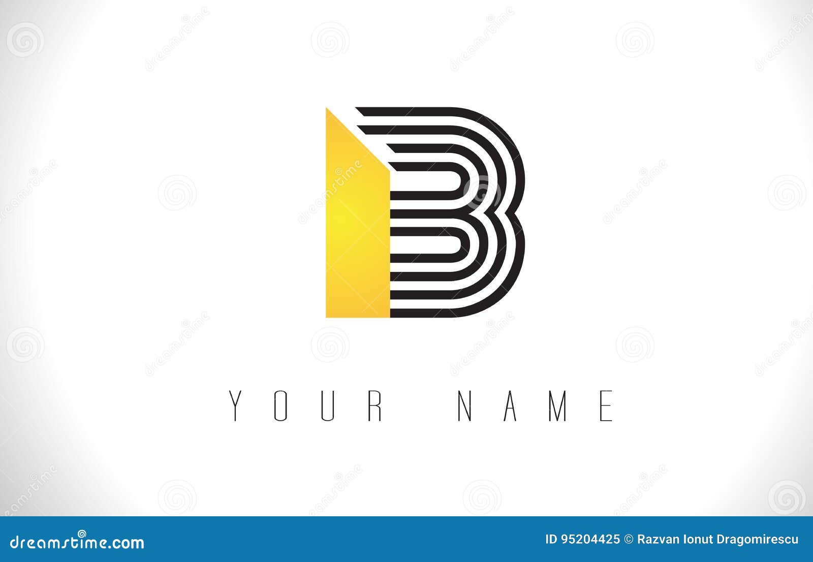 B Black Lines Letter Logo. Creative Line Letters Vector Template Stock ...