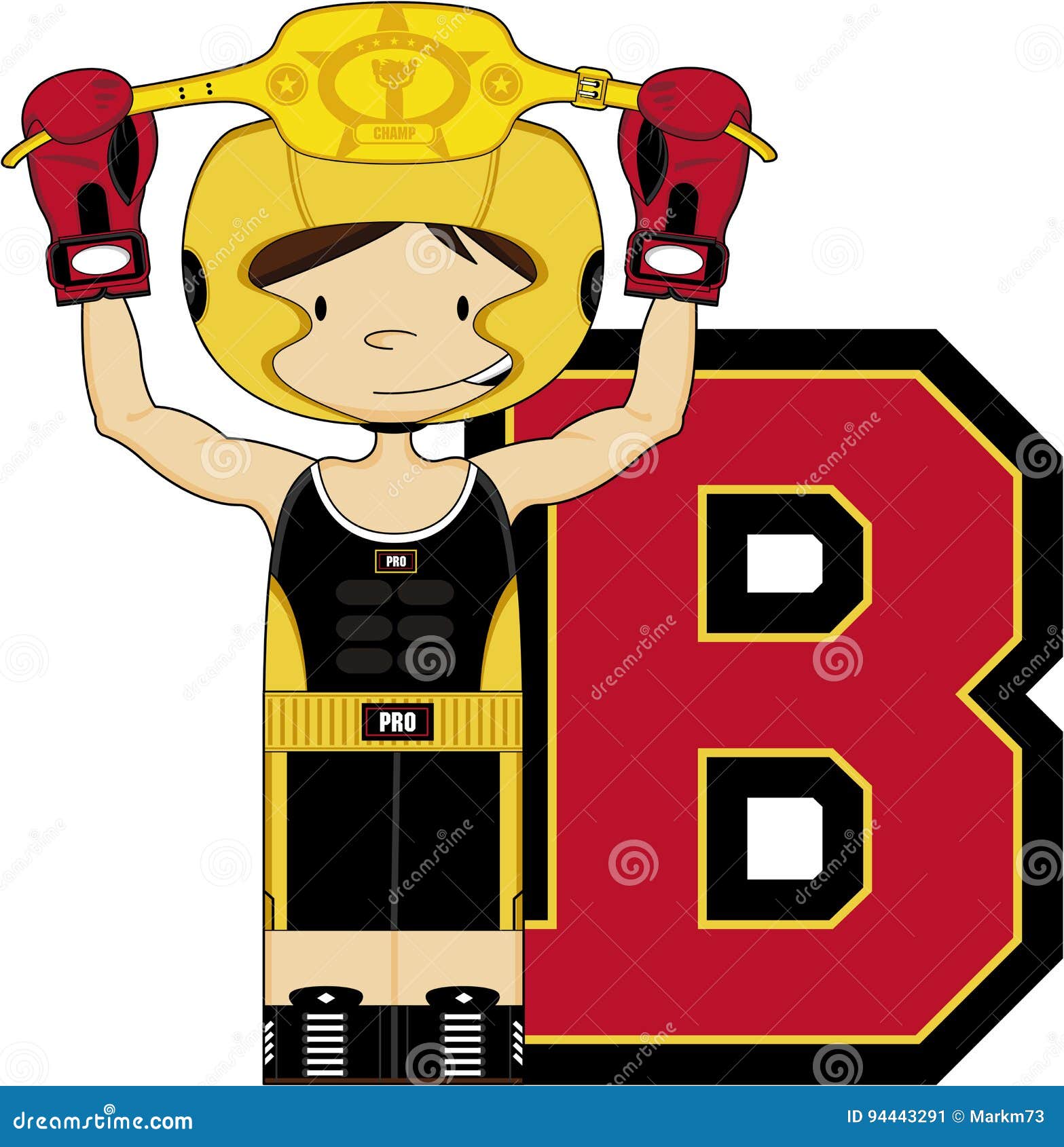 B is for Boxer stock vector. Illustration of studying - 94443291