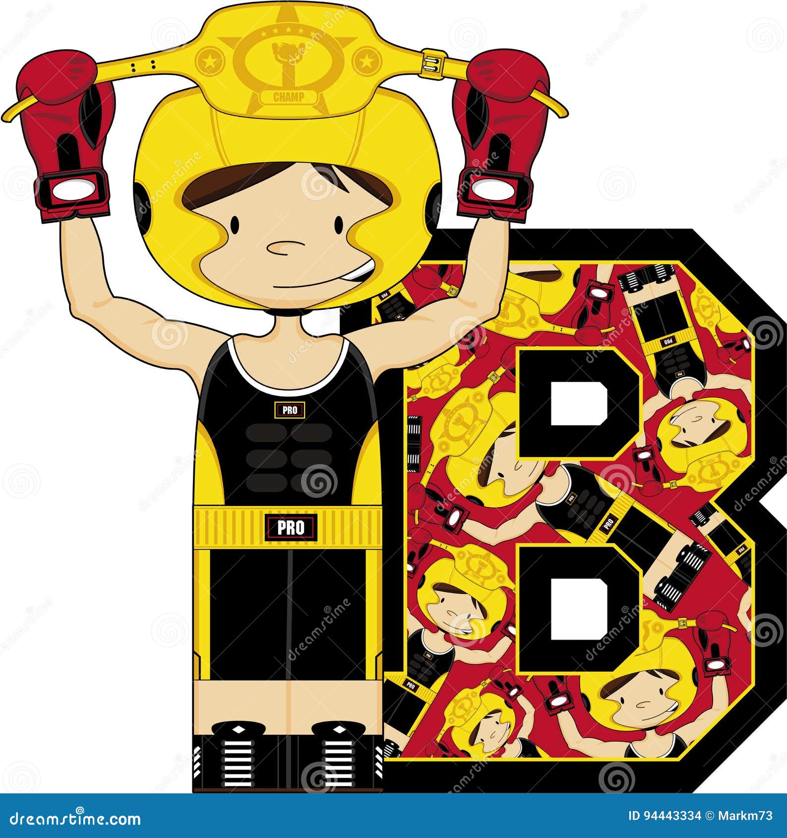 B is for Boxer stock vector. Illustration of studying - 94443334