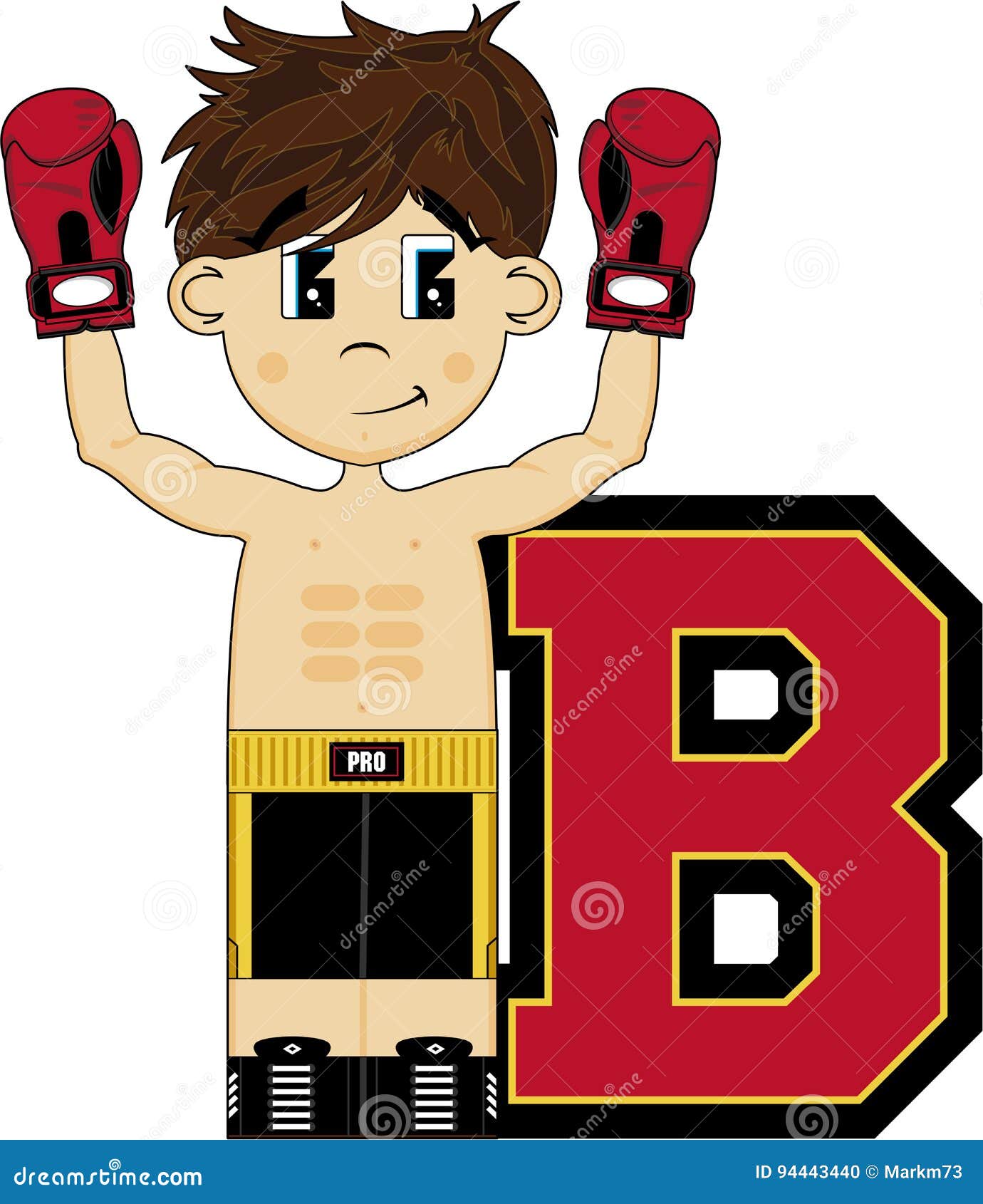 B is for Boxer stock vector. Illustration of uniform - 94443440