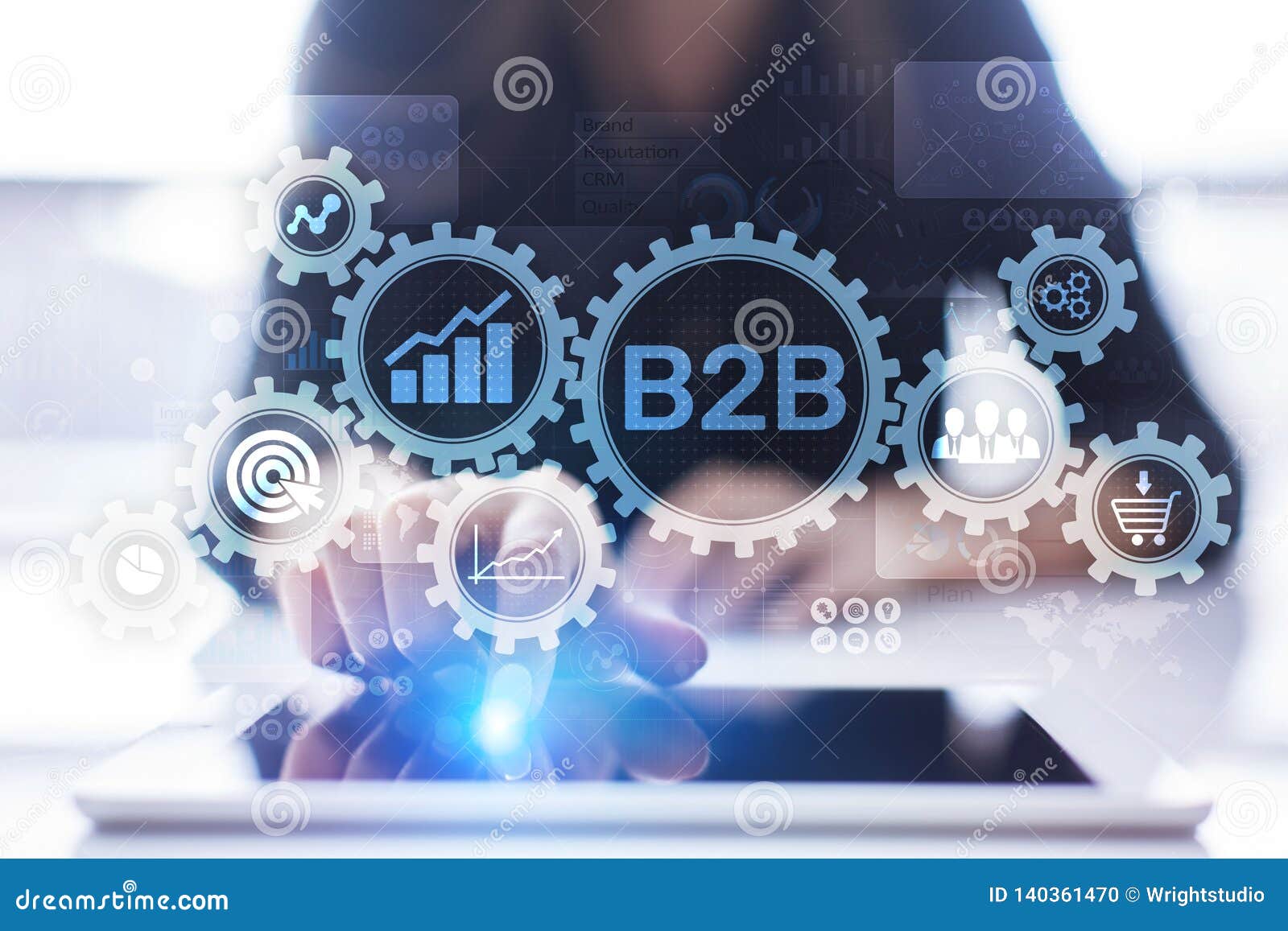 B2B Business To Business Marketing Strategy Concept on Virtual Screen ...
