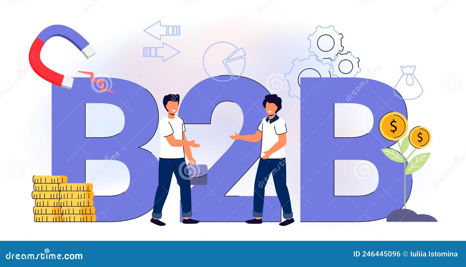 B2B Business To Business Successful Business Collaboration Stock Vector ...